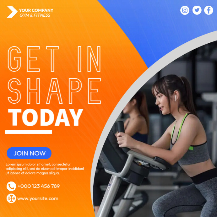Workout Square Ads Template | PosterMyWall