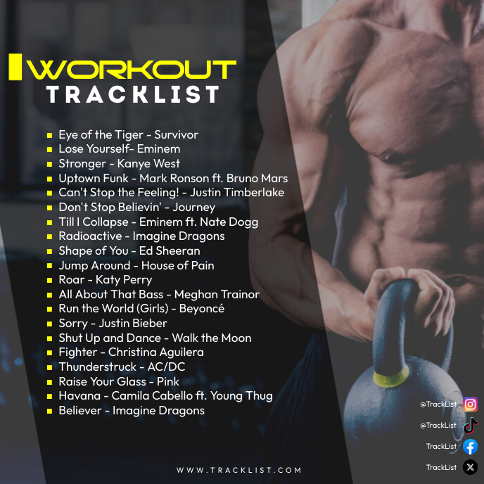 Workout Tracklist Template | PosterMyWall
