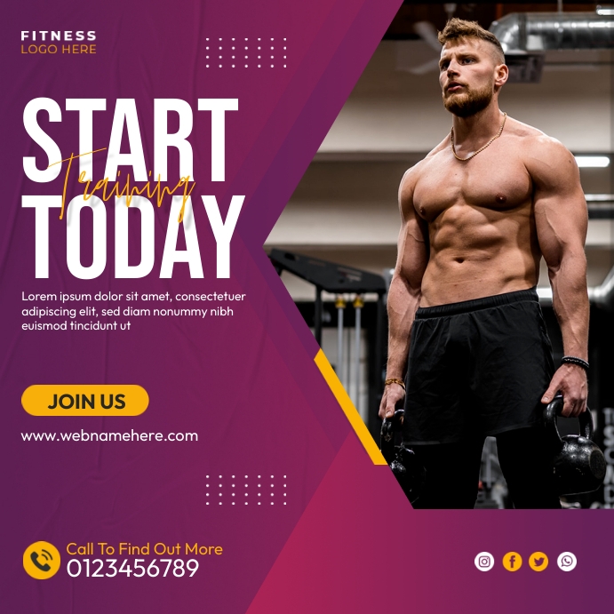 Workout Training Ads Template | PosterMyWall
