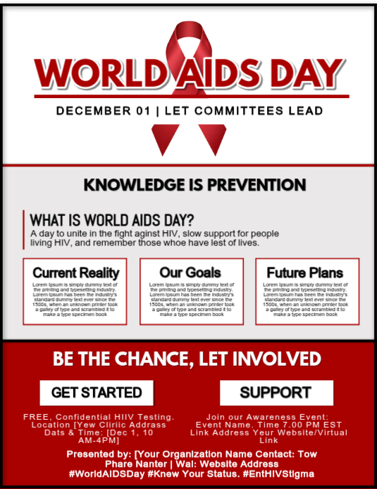 Copy of World Aids Day Awareness Campaign Flyer. | PosterMyWall