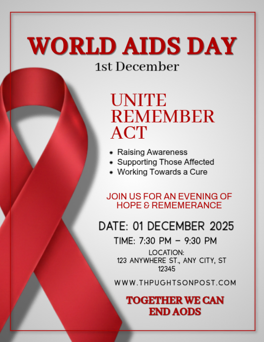World Aids Day Campaign Flyer. Template | PosterMyWall