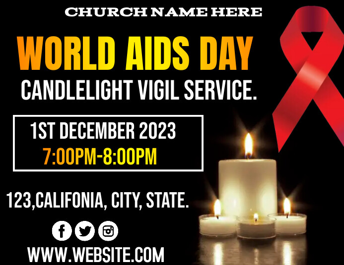 Copy of World aids Day candle service design template | PosterMyWall