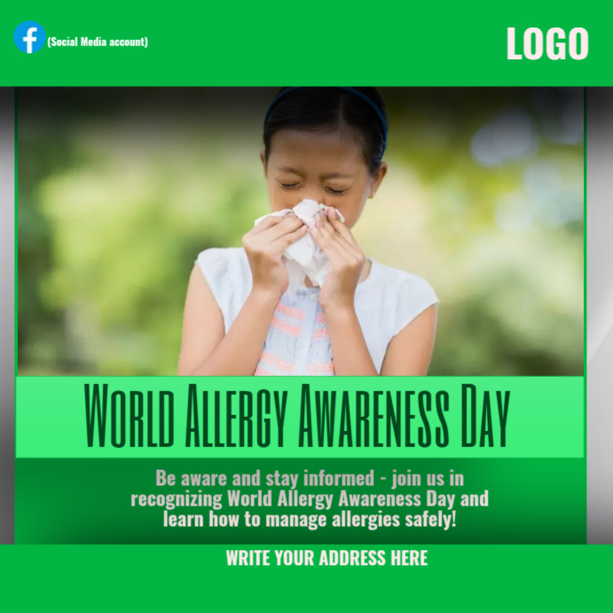 World Allergy Awareness Day poster Template | PosterMyWall