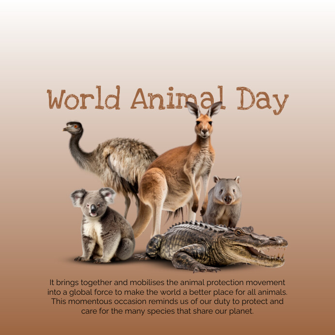 World Animal Day Instagram Post Template | PosterMyWall