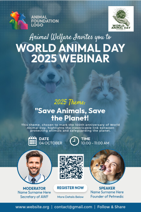 World Animal Day Webinar Template | PosterMyWall