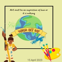 Art day, world art day Instagram post. Template | PosterMyWall
