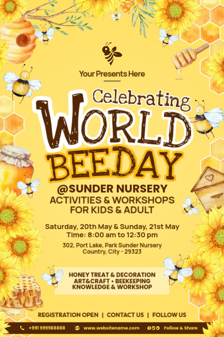 World Bee Day Celebration Template | PosterMyWall