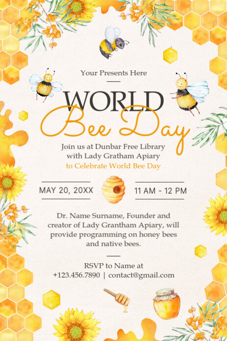 Copy of World Bee Day Invitation Template | PosterMyWall