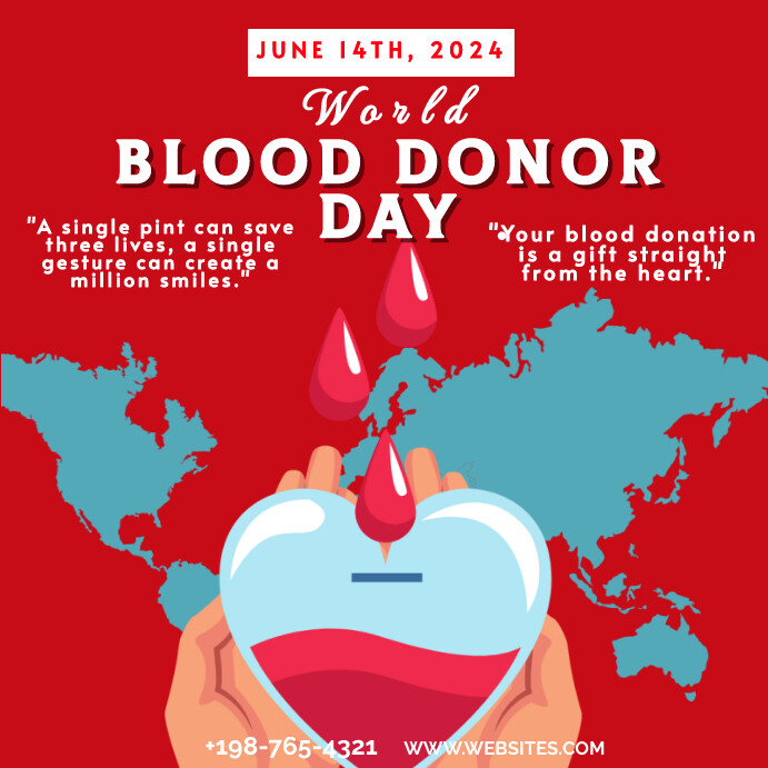 World Blood Donor Day Square (1:1) Template | PosterMyWall