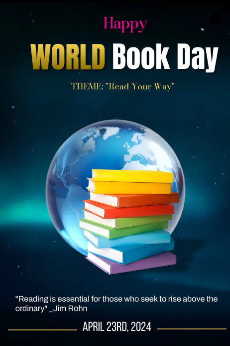 World book day / quote about reading card Template | PosterMyWall