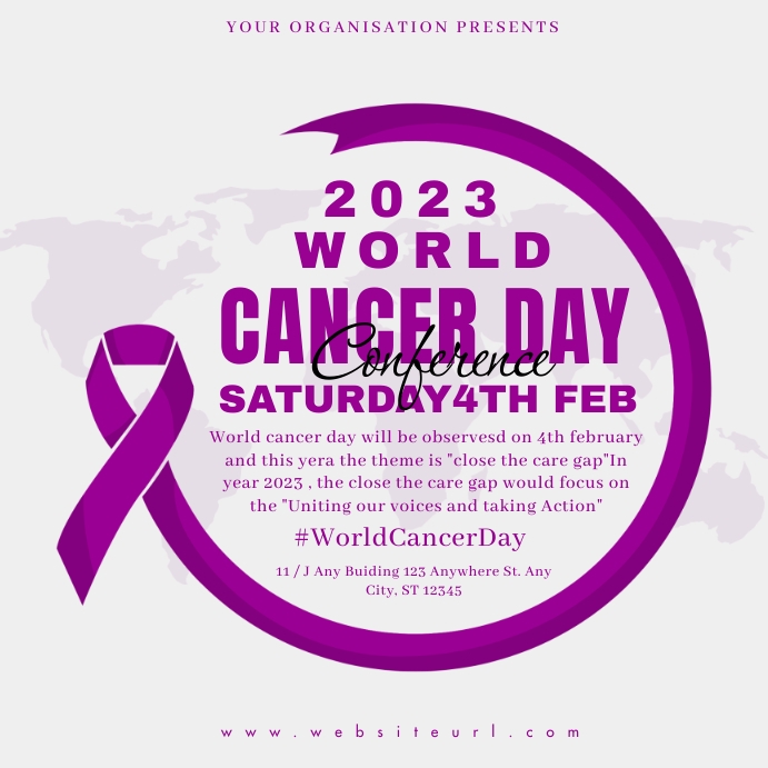 world cancer day,cancer day,event Template | PosterMyWall