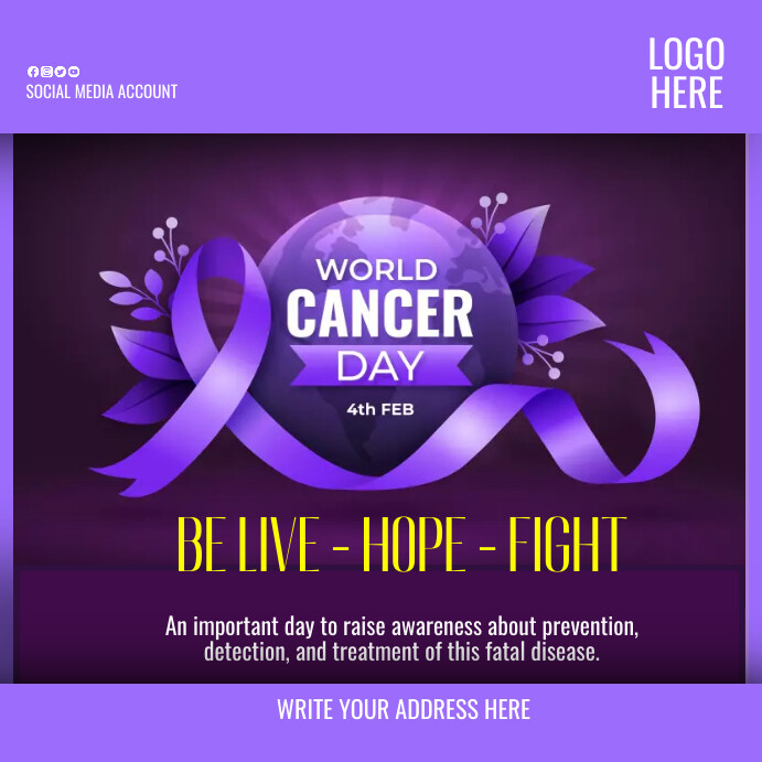 world cancer day post Template | PosterMyWall