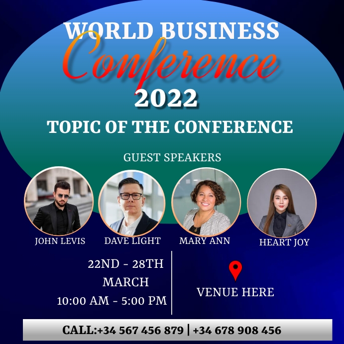 Plantilla de Del Cartel de La Conferencia Mundial de | PosterMyWall