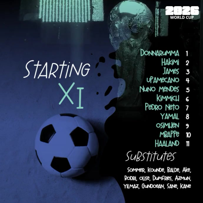 Copy of World Cup 2026 Team Match Squad Line-Up Instagram Post ...