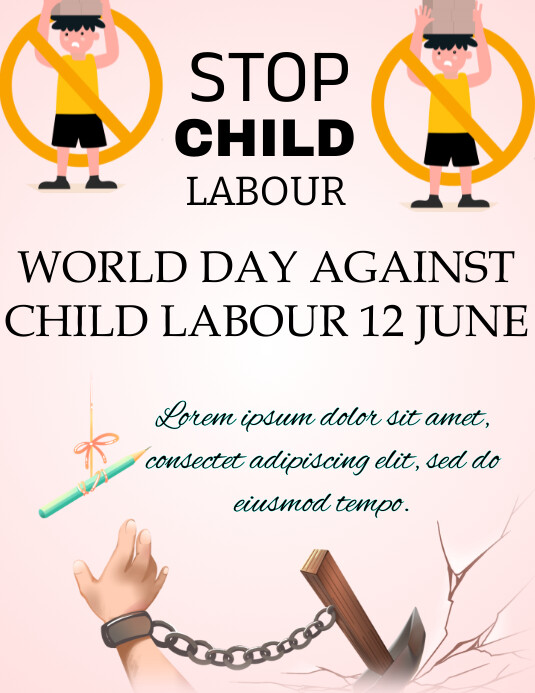 WORLD DAY AGAINST CHILD LABOR Template | PosterMyWall