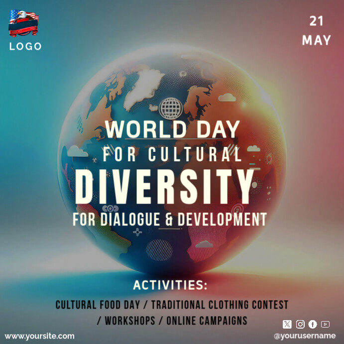 Copy of World Day For Cultural Diversity For Dialogue And Development | PosterMyWall