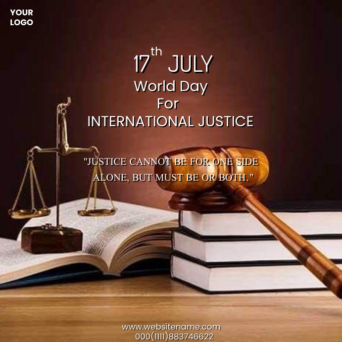 World day for international justice | PosterMyWall
