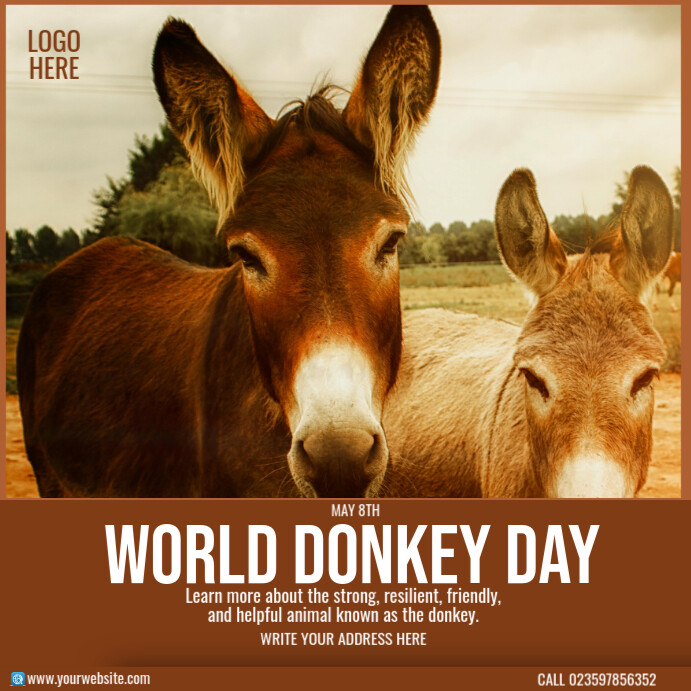 Plantilla de world donkey day | PosterMyWall