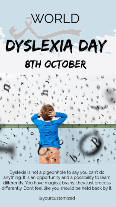 World dyslexia day,dyslexia day post Template | PosterMyWall