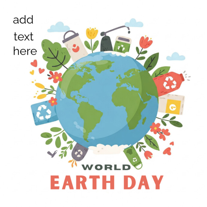 Plantilla de World Earth Day Recycle and Sustainability Illustration ...