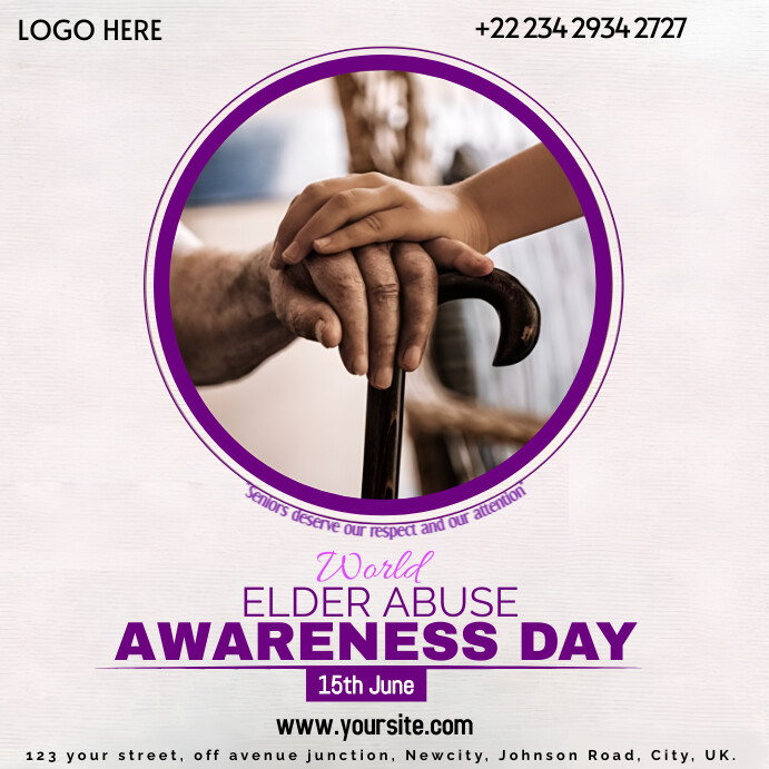 World Elder Abuse Awareness Day Instagram Pos Template | PosterMyWall