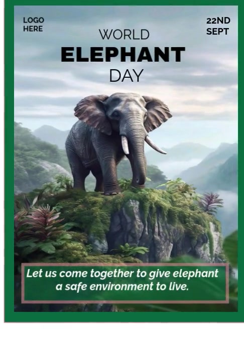 Plantilla de world elephant day video template | PosterMyWall