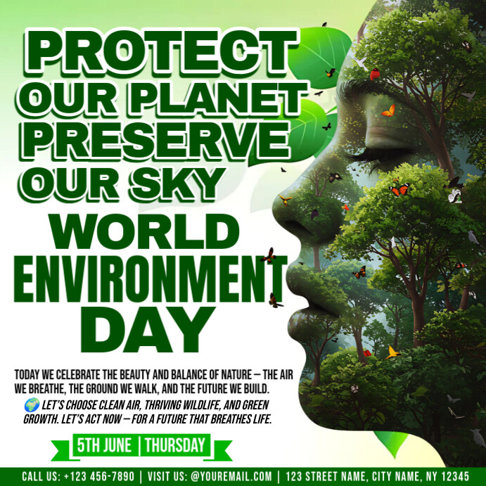 Plantilla de World Environment Day Poster – Protect Nature, Preserve ...