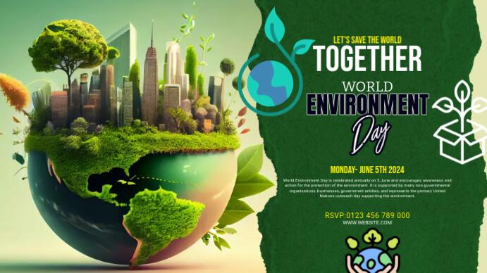 Plantilla de world Environment day YouTube Channel Cover | PosterMyWall