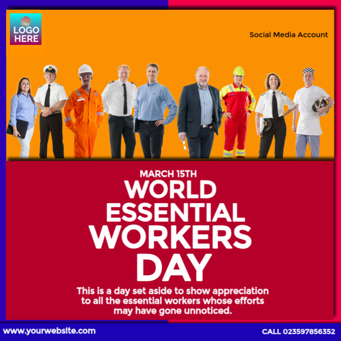 World Essential Workers Day Template | PosterMyWall