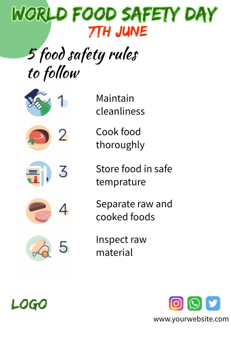 World food safety day poster Template | PosterMyWall
