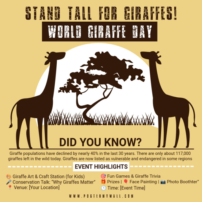 World Giraffe Day Template | PosterMyWall