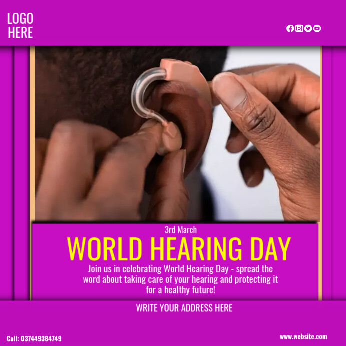 world hearing day message Template | PosterMyWall