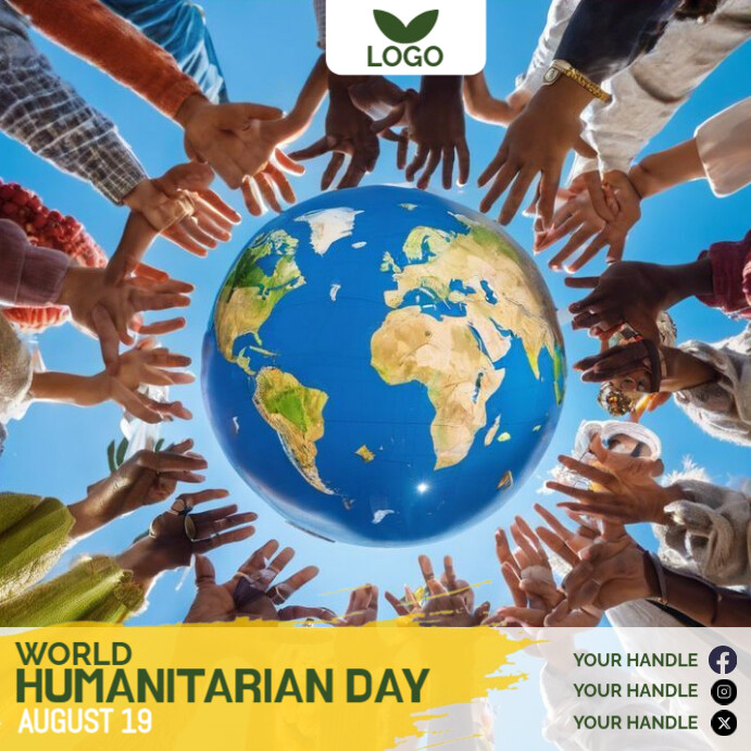 World humanitarian day flyer design template | PosterMyWall