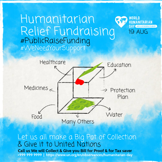 World Humanitarian Fundraising Post Template | PosterMyWall