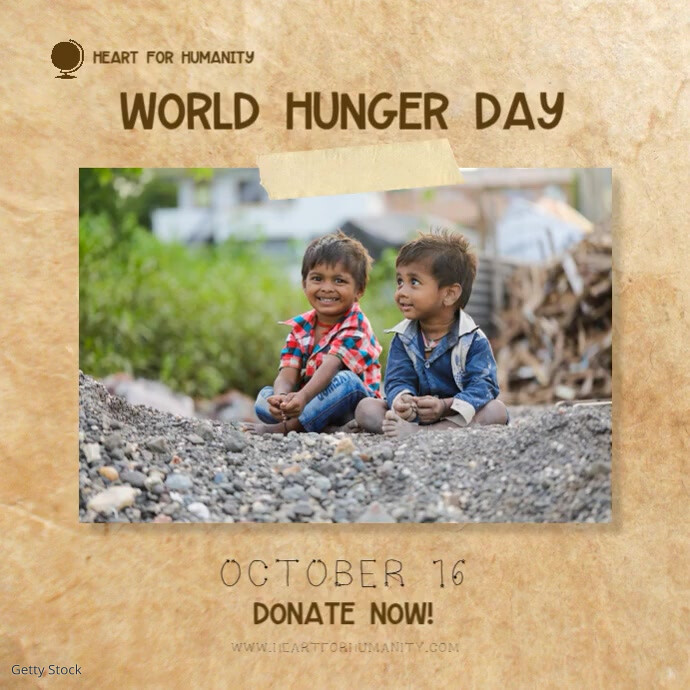 World Hunger Day Slideshow Post Square Template | PosterMyWall
