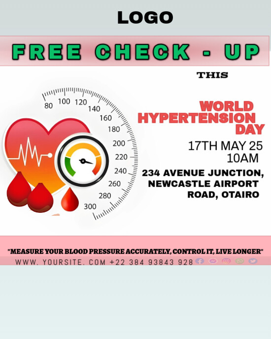 Plantilla de World hypertension day flyer template design | PosterMyWall