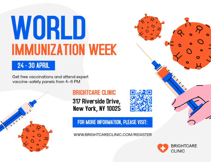 World Immunization Week Landscape Flyer Template | PosterMyWall