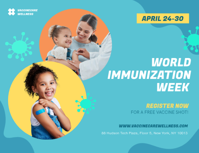 World Immunization Week Landscape Flyer Template | PosterMyWall
