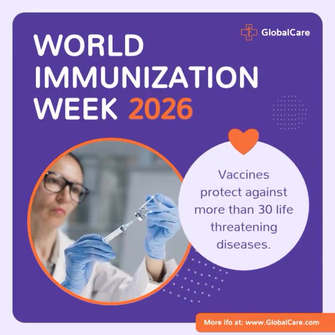 World Immunization Week Square Slideshow Template | PosterMyWall