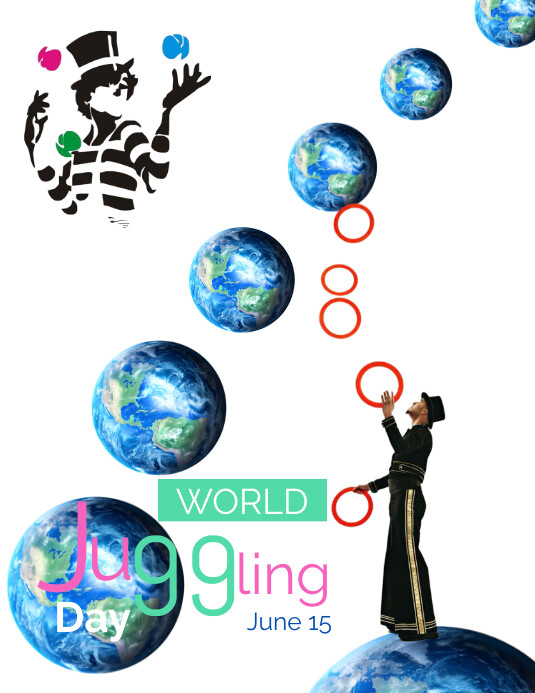 Plantilla de World Juggling Day White Background Flyer (u | PosterMyWall