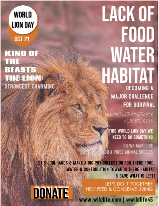 World Lion Day Template | PosterMyWall