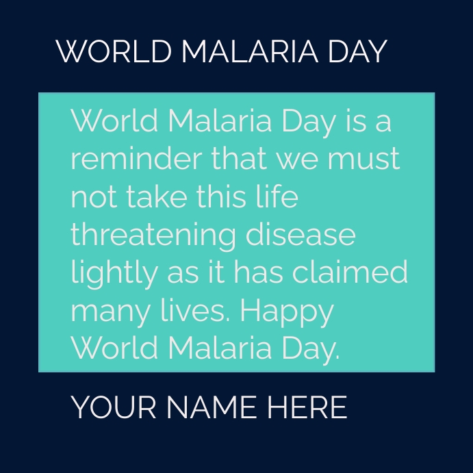 WORLD MALARIA DAY Template | PosterMyWall