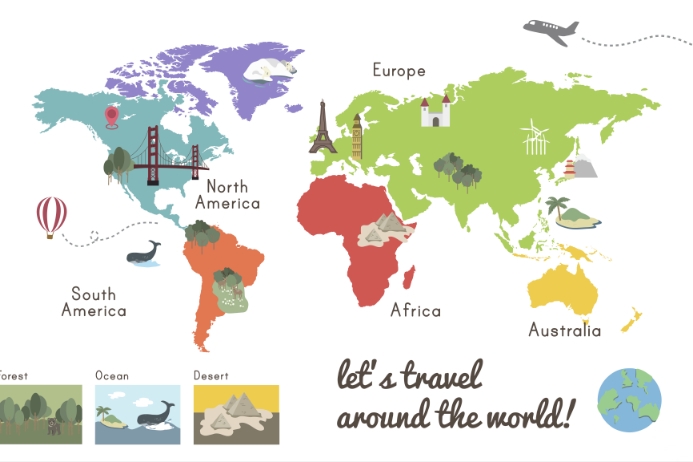 World map graphic illustration design templat Template | PosterMyWall