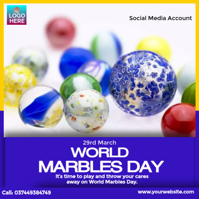 Copy of world marbles day | PosterMyWall