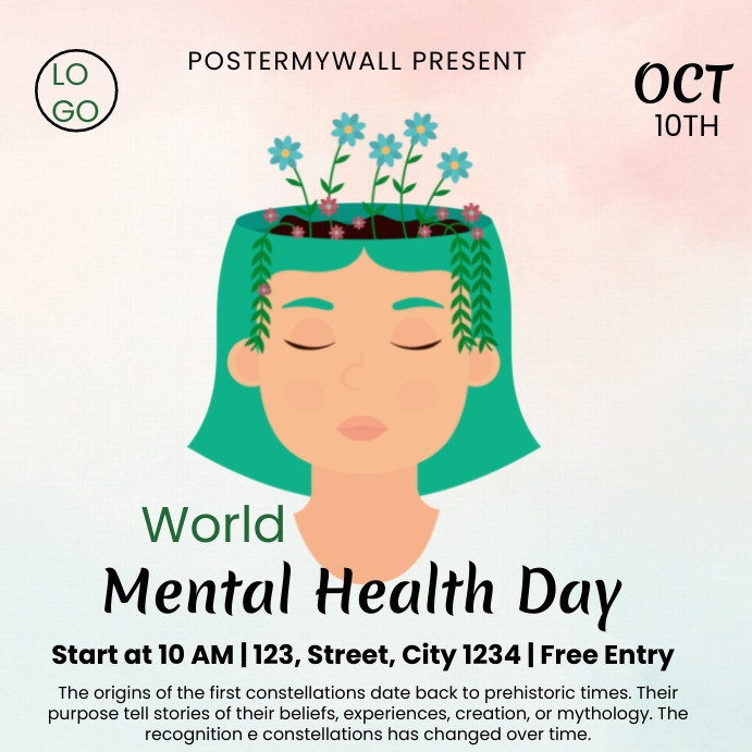 Plantilla de World Mental Health Day Graphic Instagram Pos | PosterMyWall