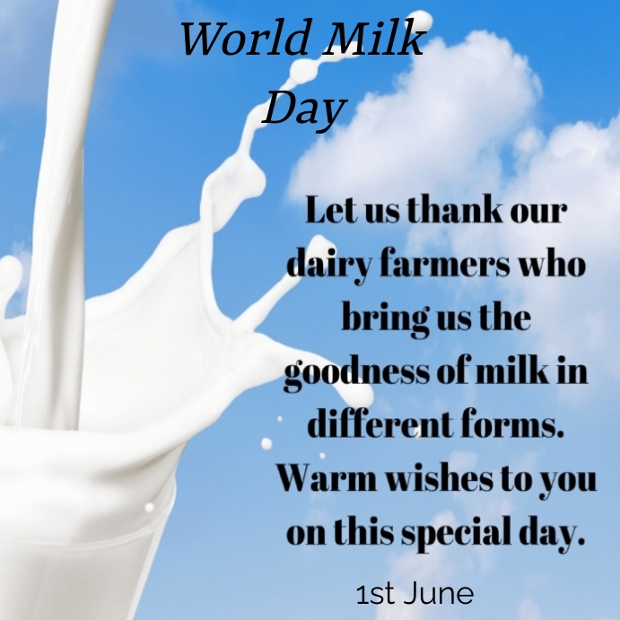 World Milk Day Instagram post Template | PosterMyWall