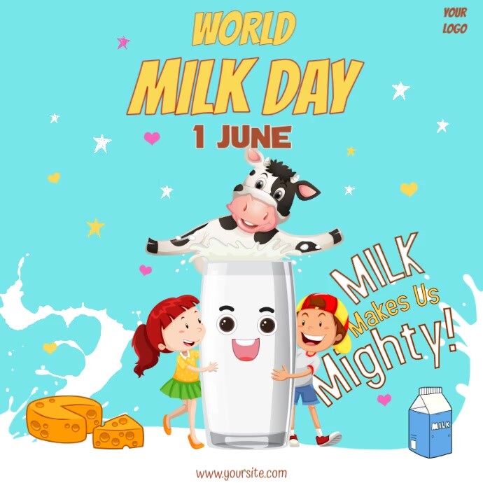 Copy of World Milk Day Instagram Post Template | PosterMyWall