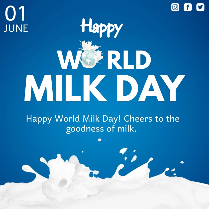 Copy of World milk day Instagram post. | PosterMyWall