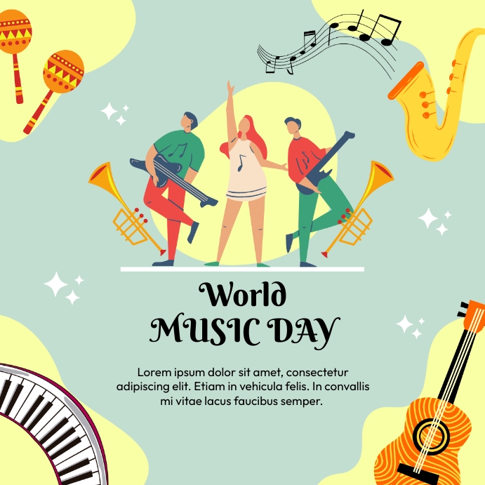 WORLD MUSIC DAY Template | PosterMyWall