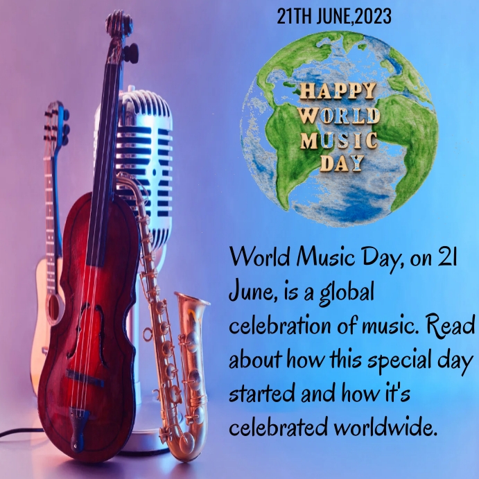 Plantilla de World Music Day Instagram post | PosterMyWall